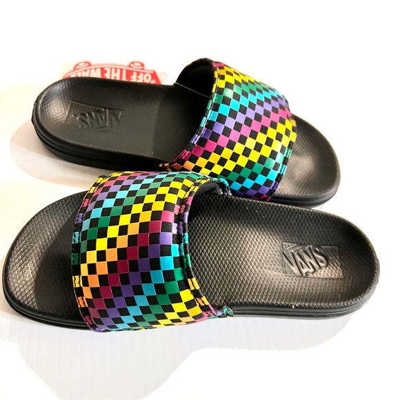Vans | Shoes | New Vans Range Rainbow Slides Youth Size 3 | Poshmark